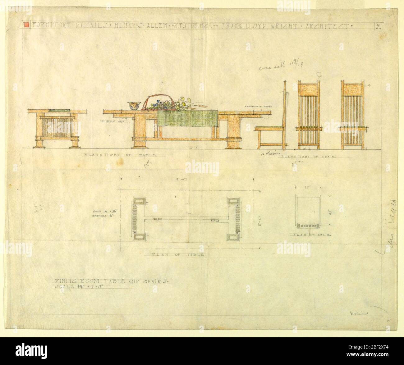 Dining Room Table and Chairs Henry J Allen Residence Wichita Kansas ...