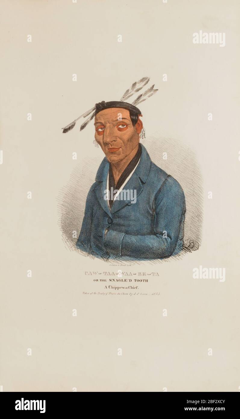CAWTAAWAABETA or the Snagled Tooth A Chippewa Chief from The Aboriginal ...