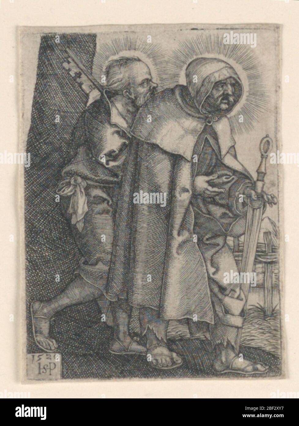 Saint Peter and Saint Paul. The two apostles are shown walking toward ...