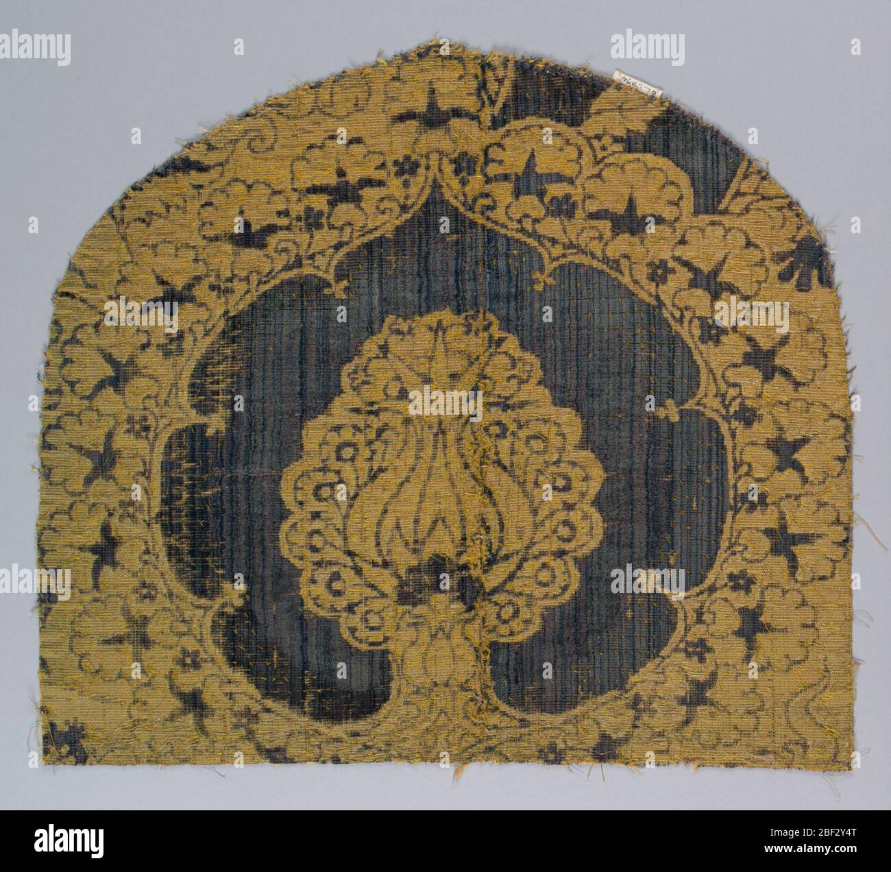 Cope hood. Pomegranate in gold on a ground of blue velvet. Shape of ...