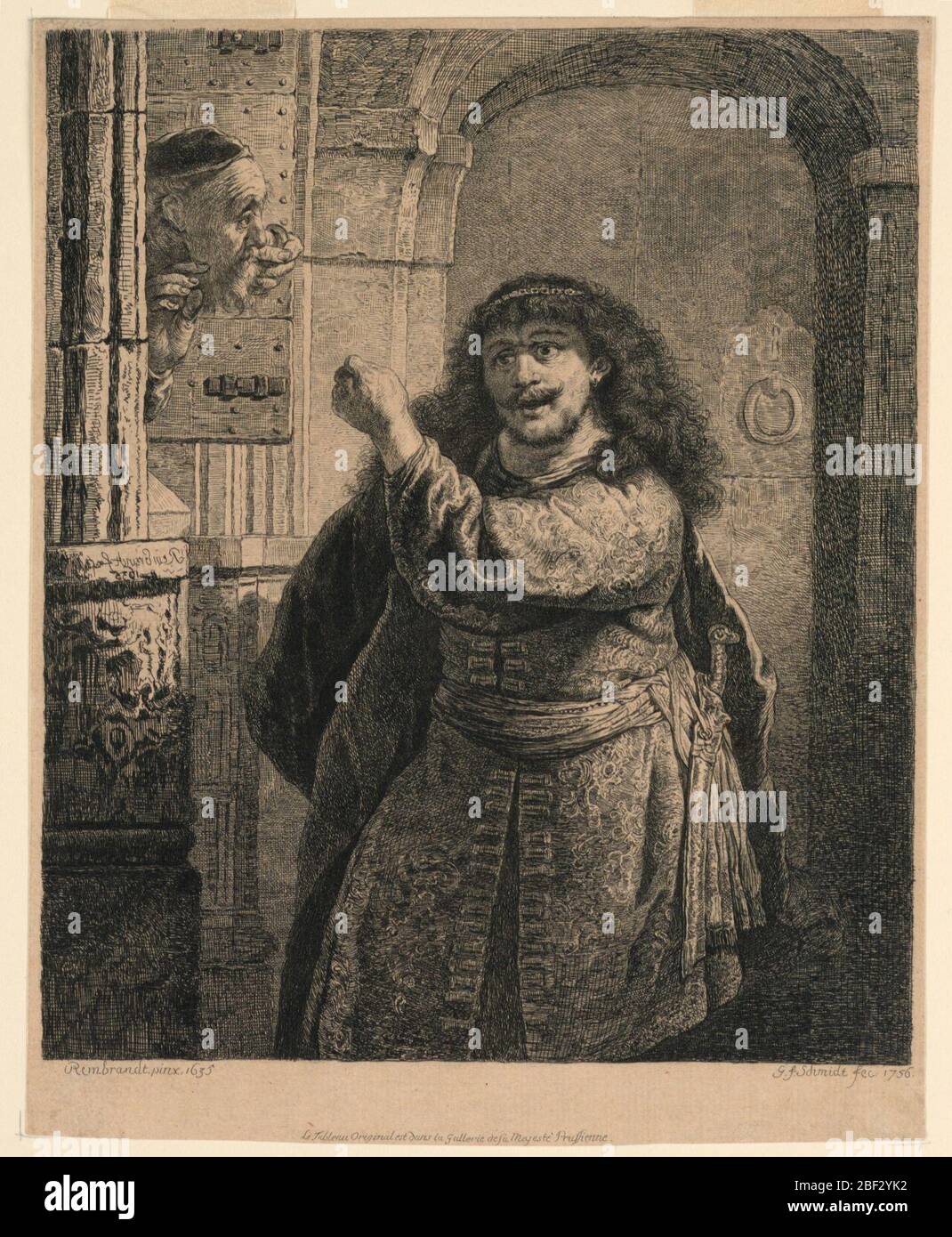 Samson Threatening His FatherinLaw. Samson, with his sword at his left ...