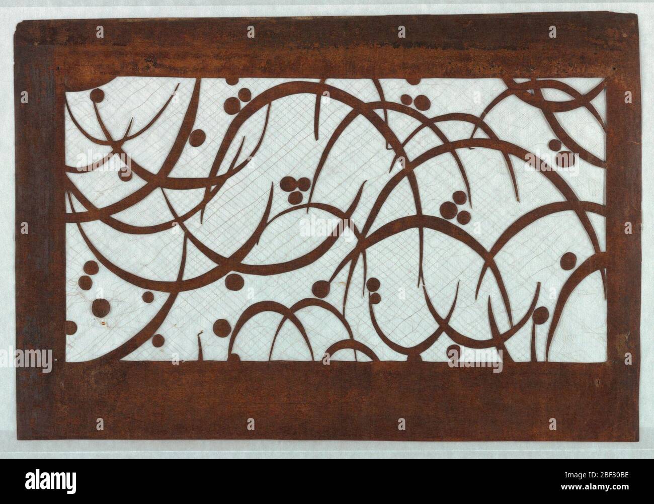 Abstract Motif. Curved lines and tiny spots overlap each other to ...