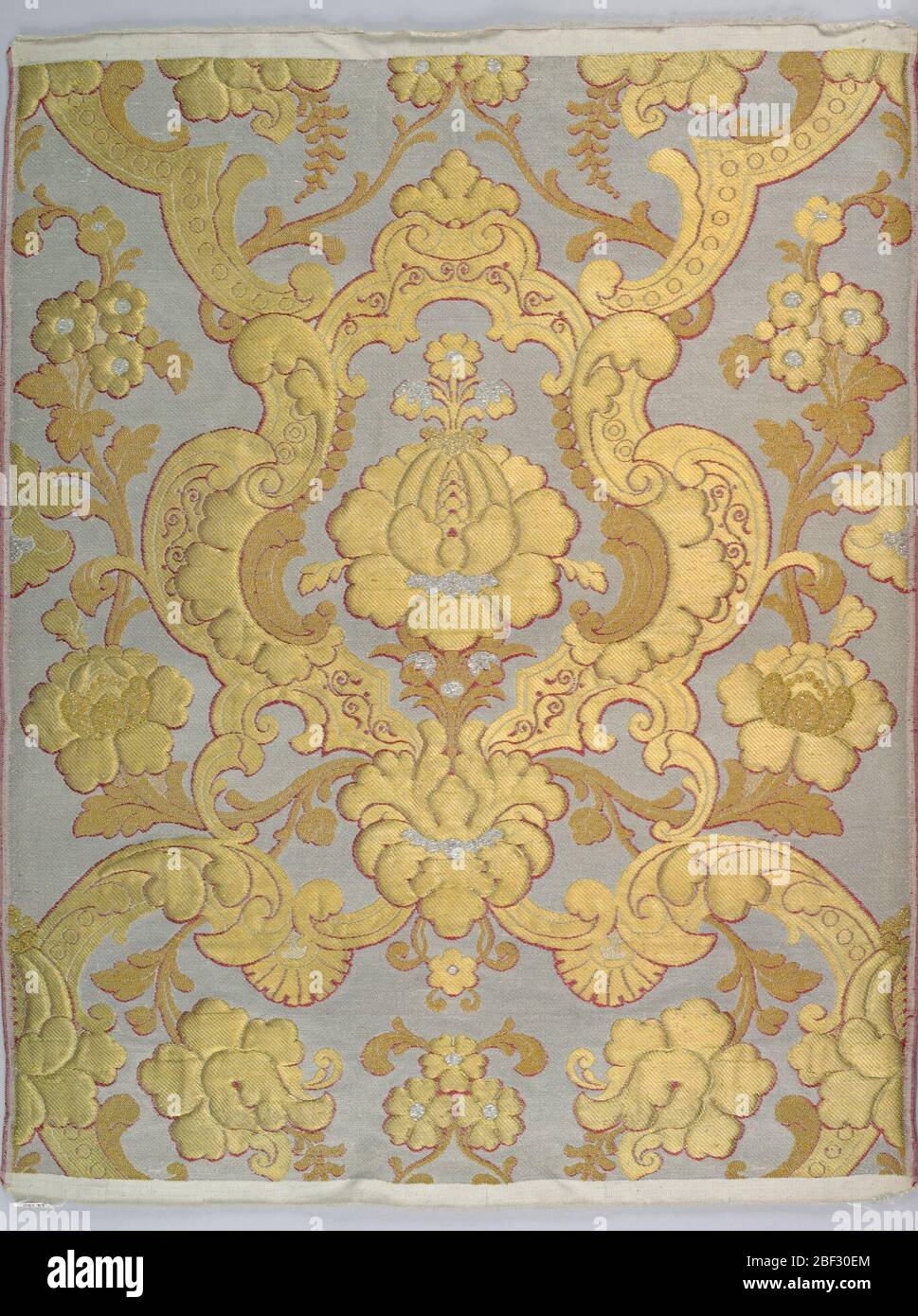 Sample. Sample of material woven for the Russian church. Silver ground ...