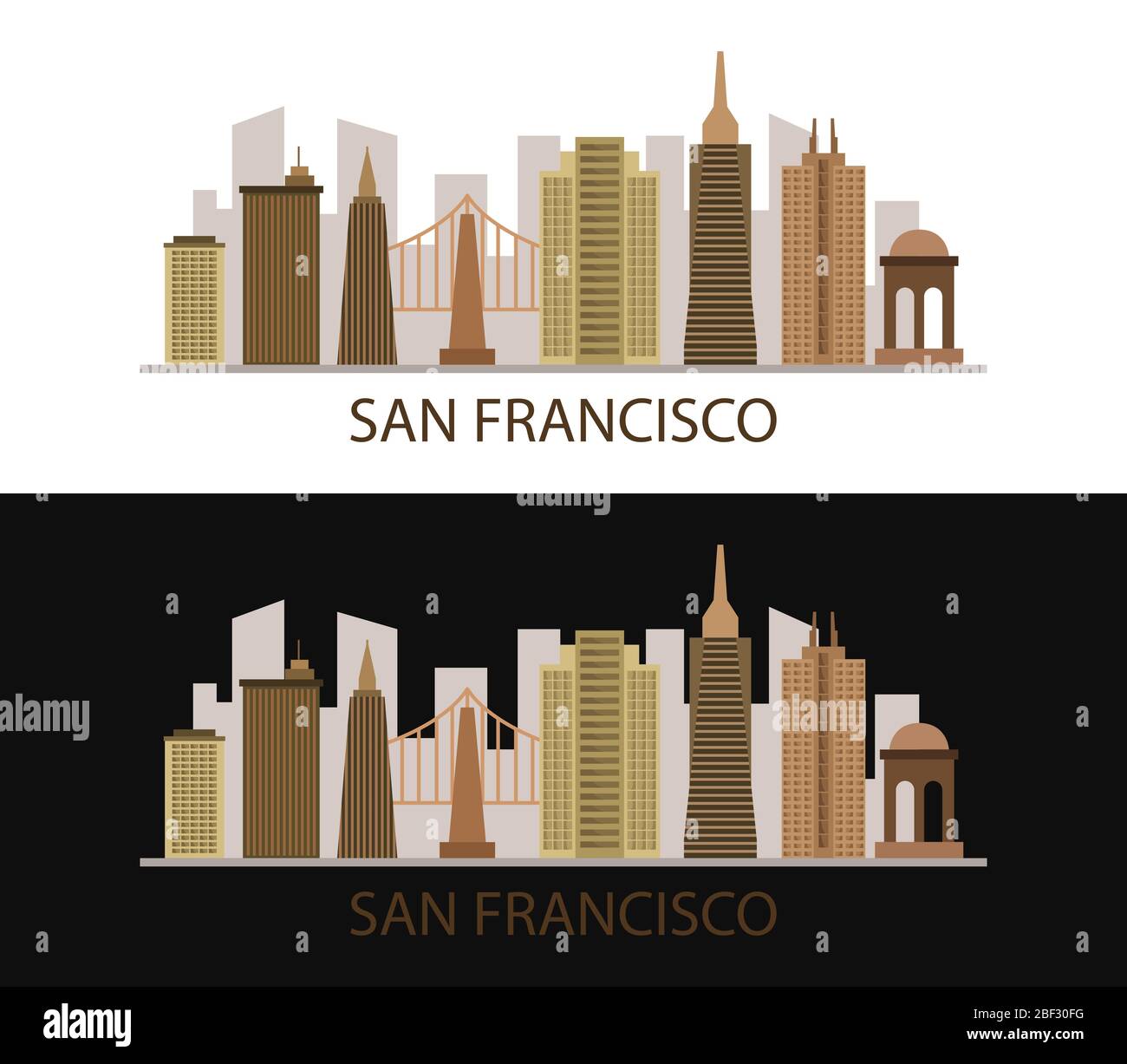 San Francisco icon illustrated in vector on white background Stock ...