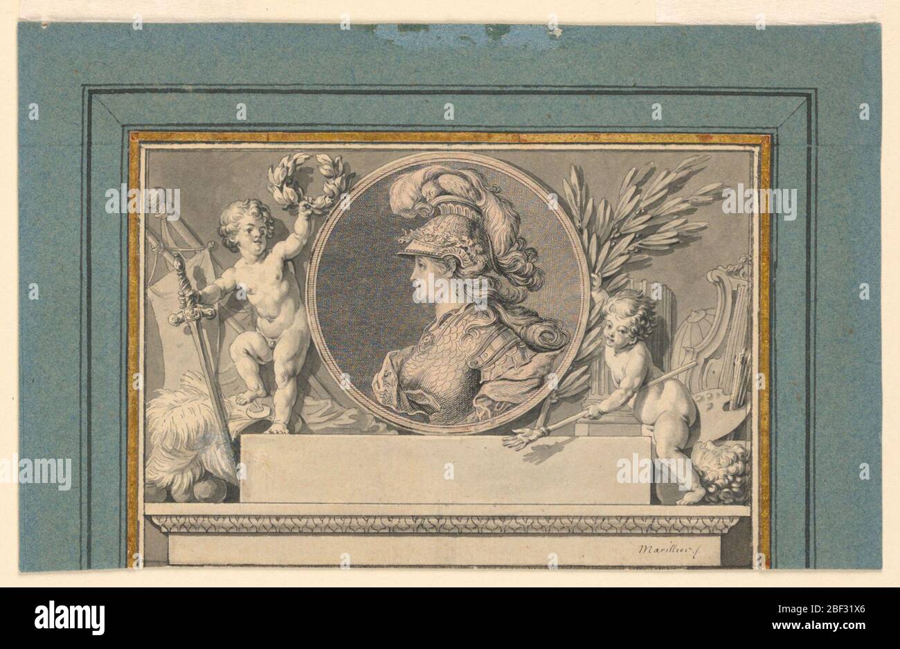 Design for a Frontispiece. The frontispiece is for a book dealing with ...