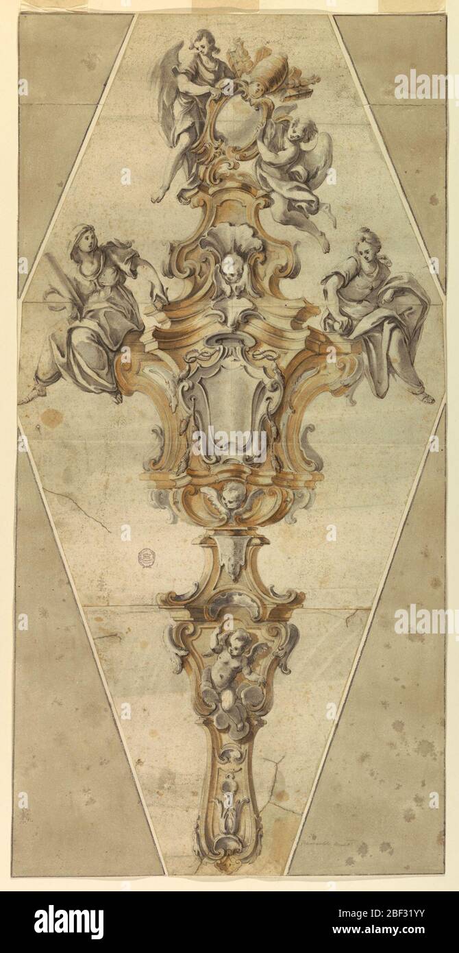 Scepter for Papal Ceremonies. Cross-shaped scepter. At top, a shield ...