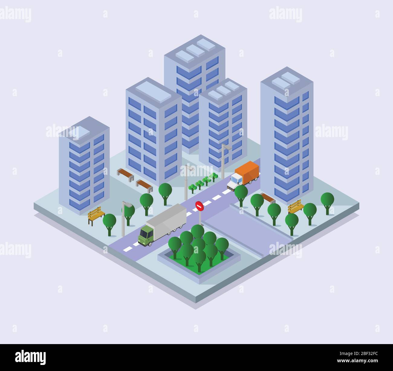 isometric city icon illustrated in vector on white background Stock ...