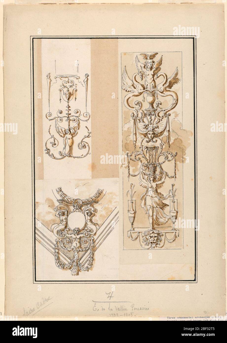 Design for Ornamental Arabesque Motifs. Upper left, a vertical ...