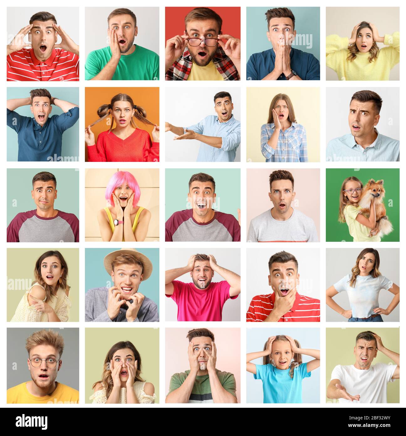 Fear emotions collage woman hi-res stock photography and images - Alamy