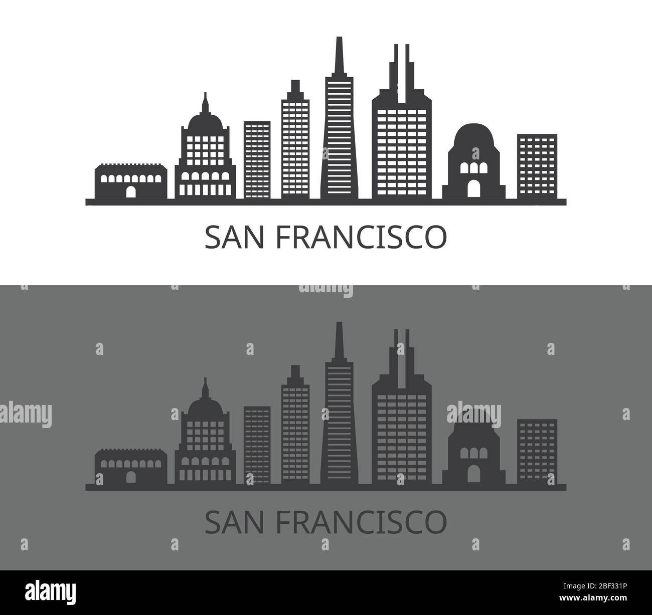 San Francisco icon illustrated in vector on white background Stock ...