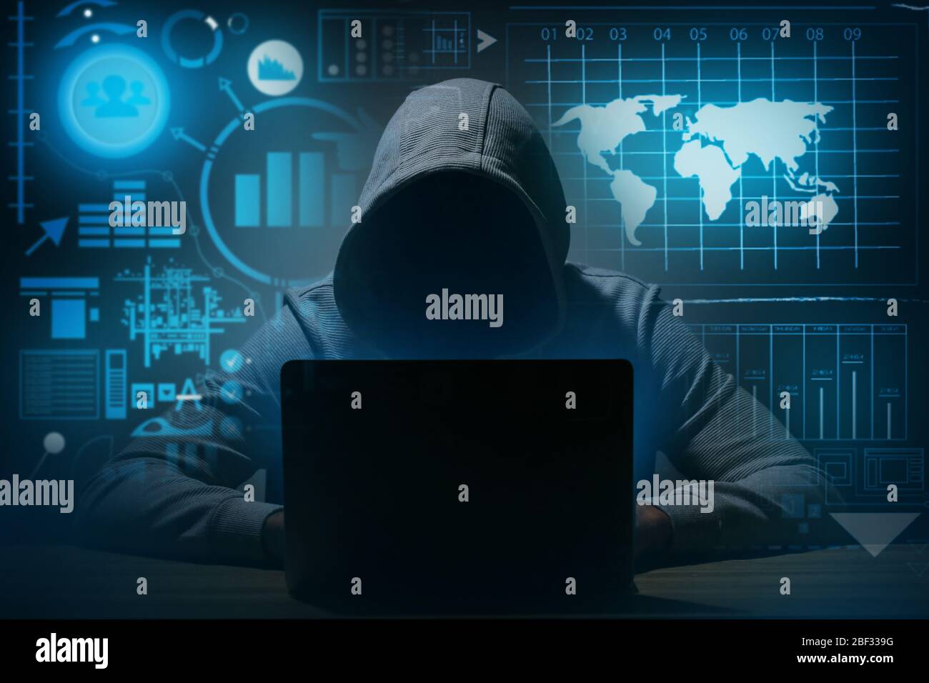 Hacker Anonymous Mask Using Laptop Stock Photos & Hacker Anonymous Mask ...