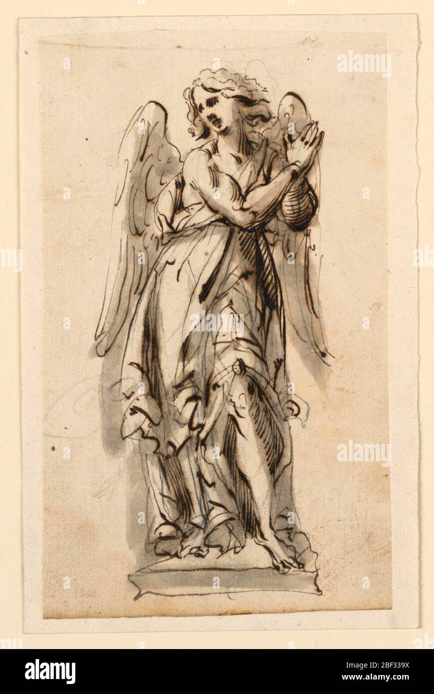 Design for Sculpture Angel in Adoration. Vertical rectangle. Design for ...