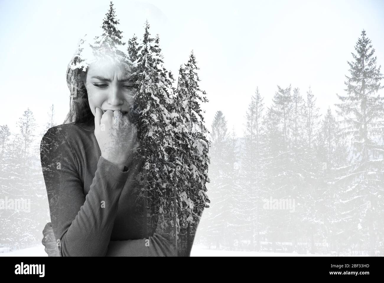 Woman mental health double exposure hi-res stock photography and images ...