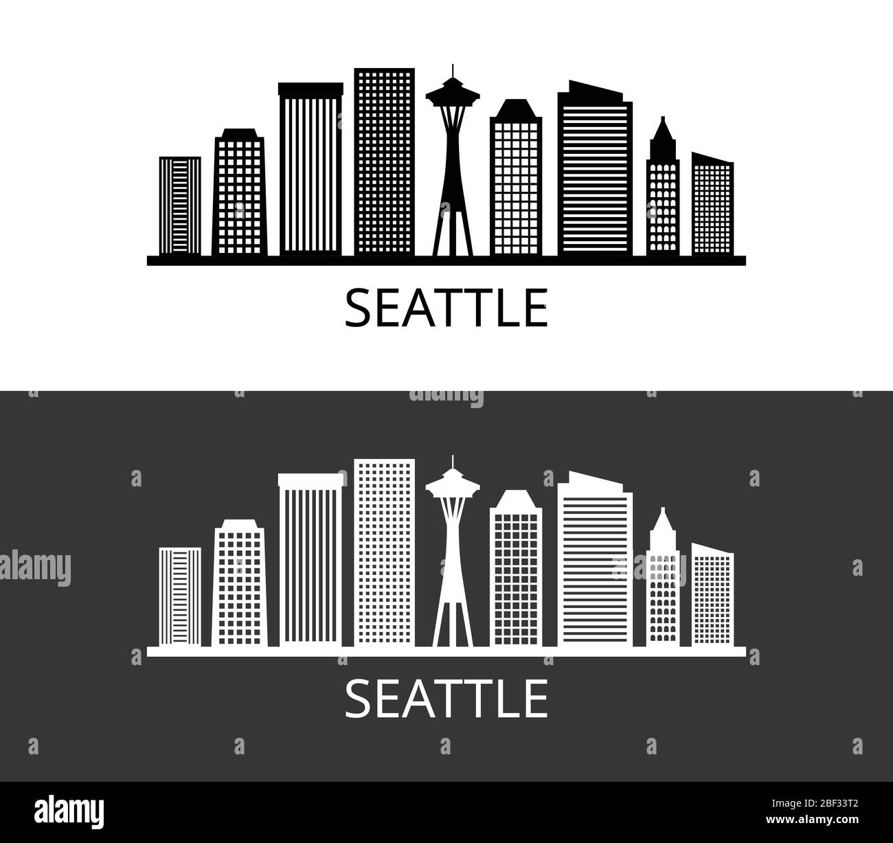 Seattle icon illustrated in vector on white background Stock Vector ...