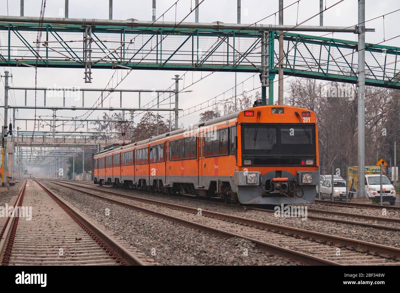 SANTIAGO, CHILE - JULY 2016: A long distance train in Santiago Stock ...