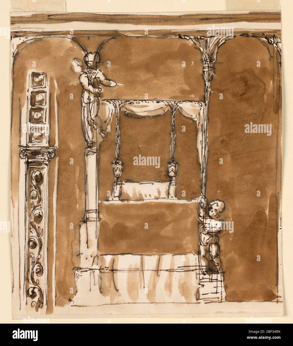 Project for the Decoration of a Bed Alcove. Edge to edge, the paper is ...