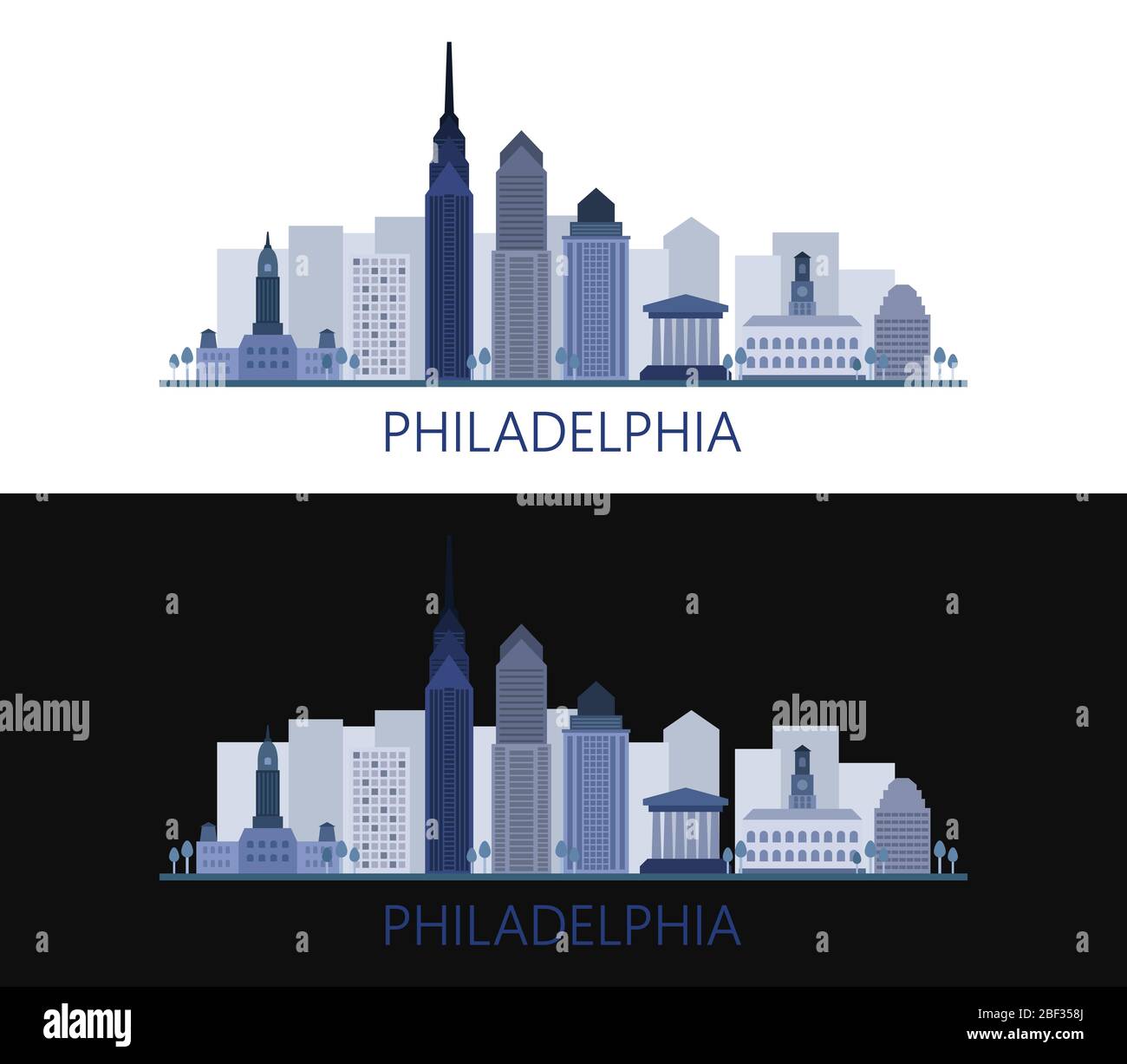 Philadelphia icon illustrated in vector on white background Stock ...