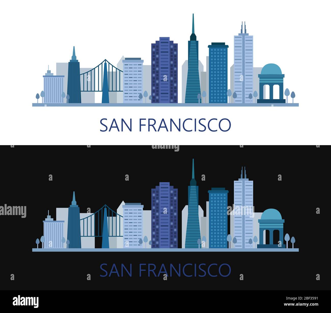 San Francisco icon illustrated in vector on white background Stock ...