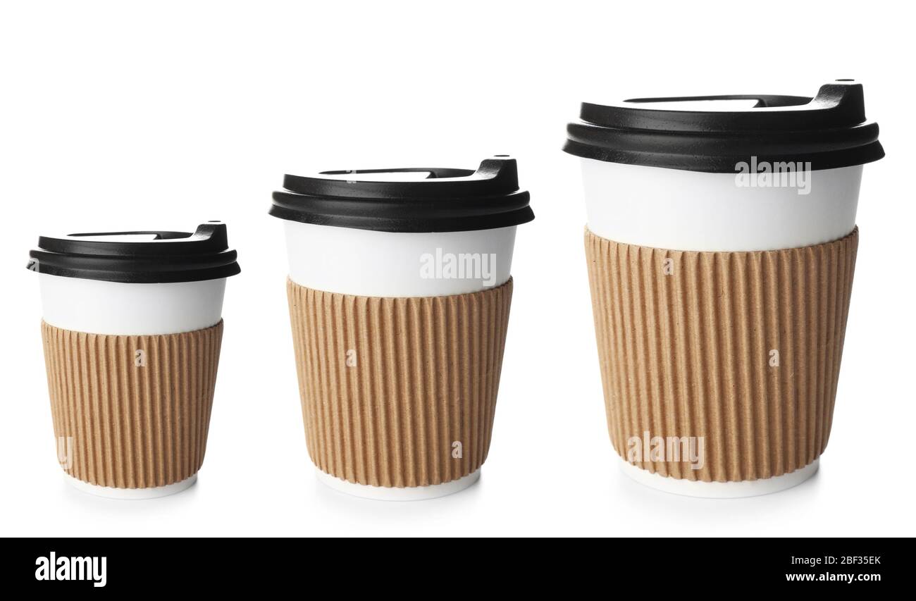 Set different paper cups Cut Out Stock Images & Pictures - Alamy