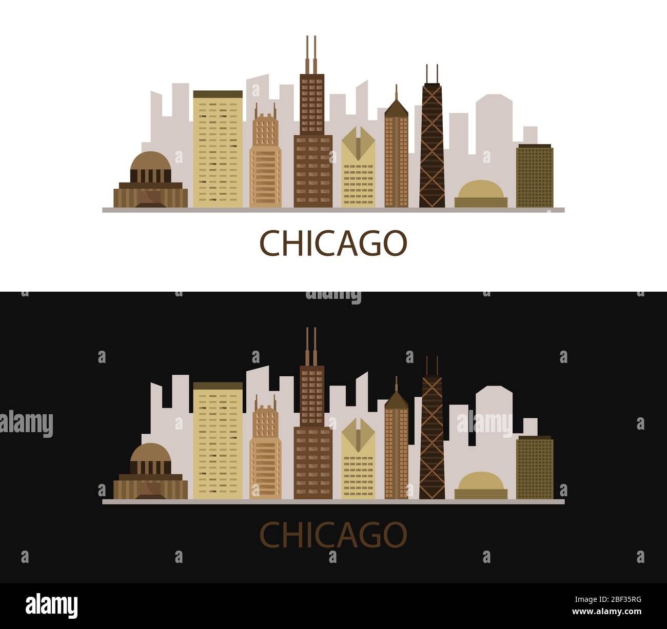 Chicago icon illustrated in vector on white background Stock Vector ...