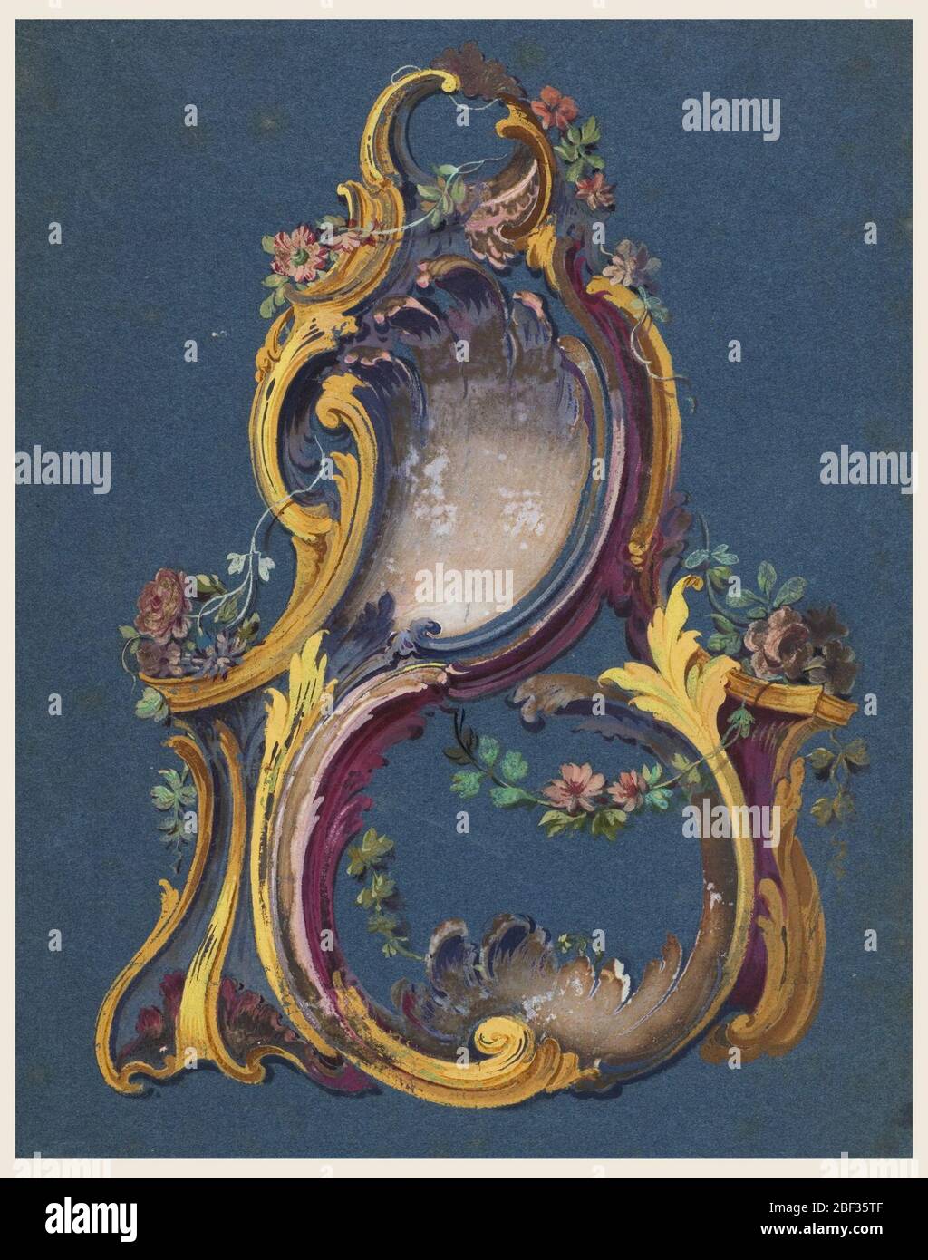 Design for a Rocaille Ornament. Rocaille painted ornament, primarily ...