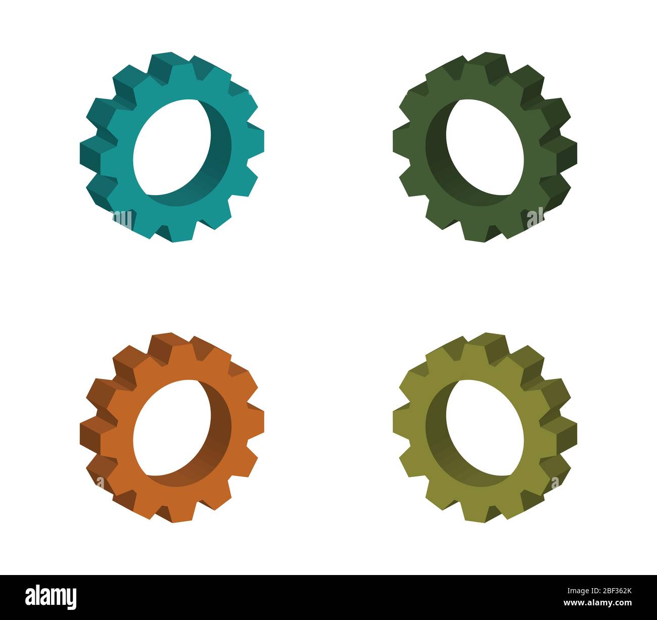 isometric gear icon illustrated in vector on white background Stock ...