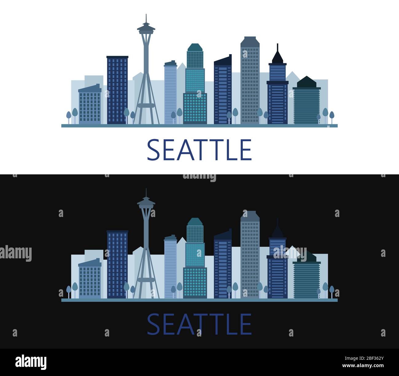 Seattle icon illustrated in vector on white background Stock Vector ...