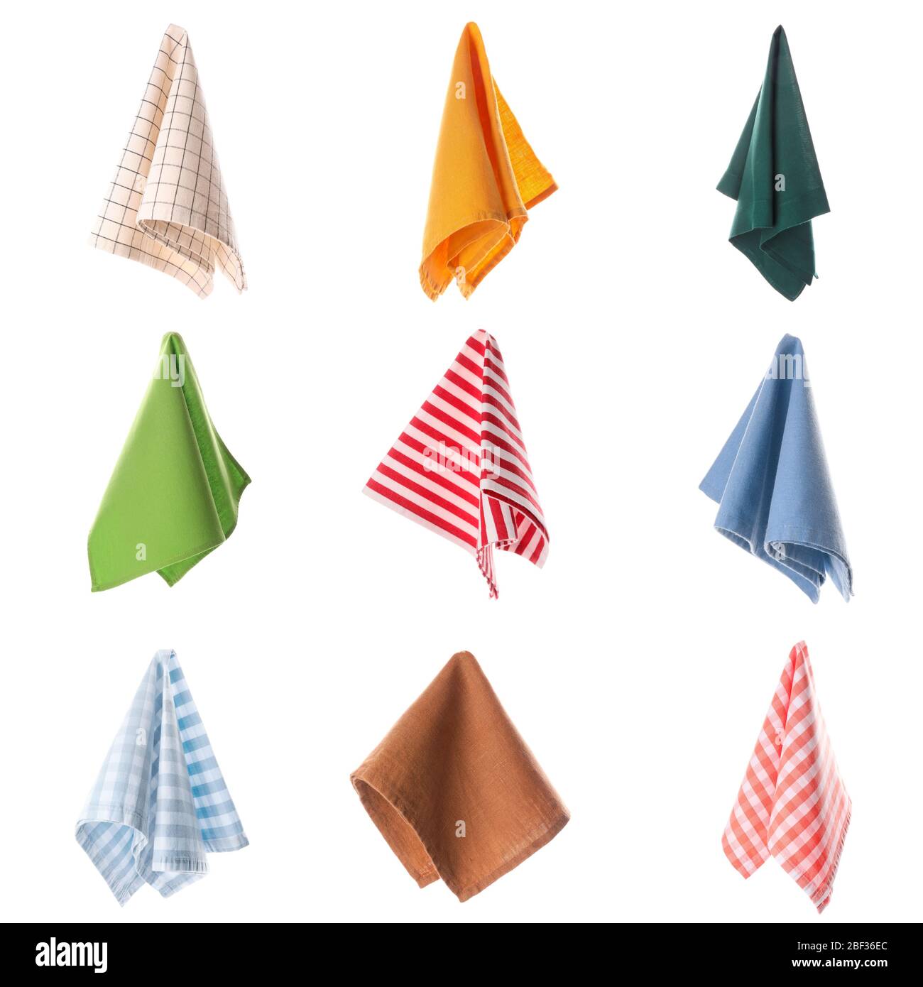 Set of clean napkins on white background Stock Photo - Alamy