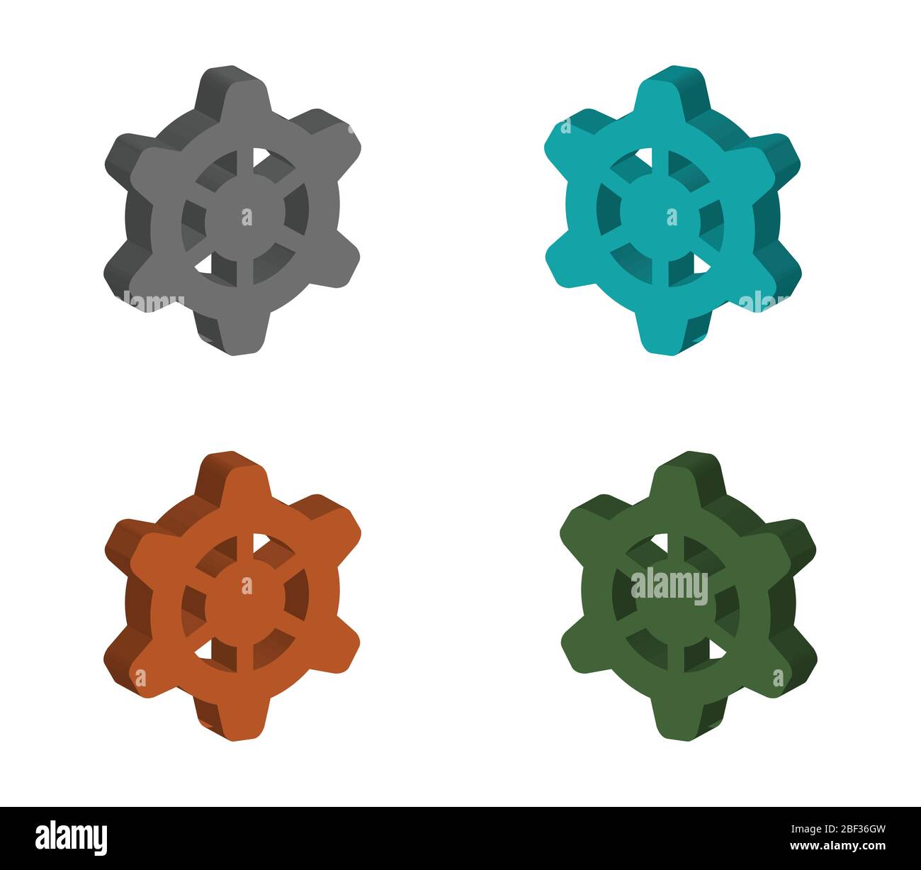 isometric gear icon illustrated in vector on white background Stock ...