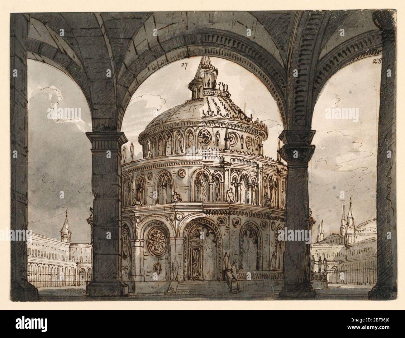 Stage Design Atrium with the Temple of the Hospitallers for the Opera ...
