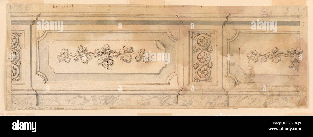 Decoration of a Dado. Horizontal rectangle. Pilasters decorated with ...