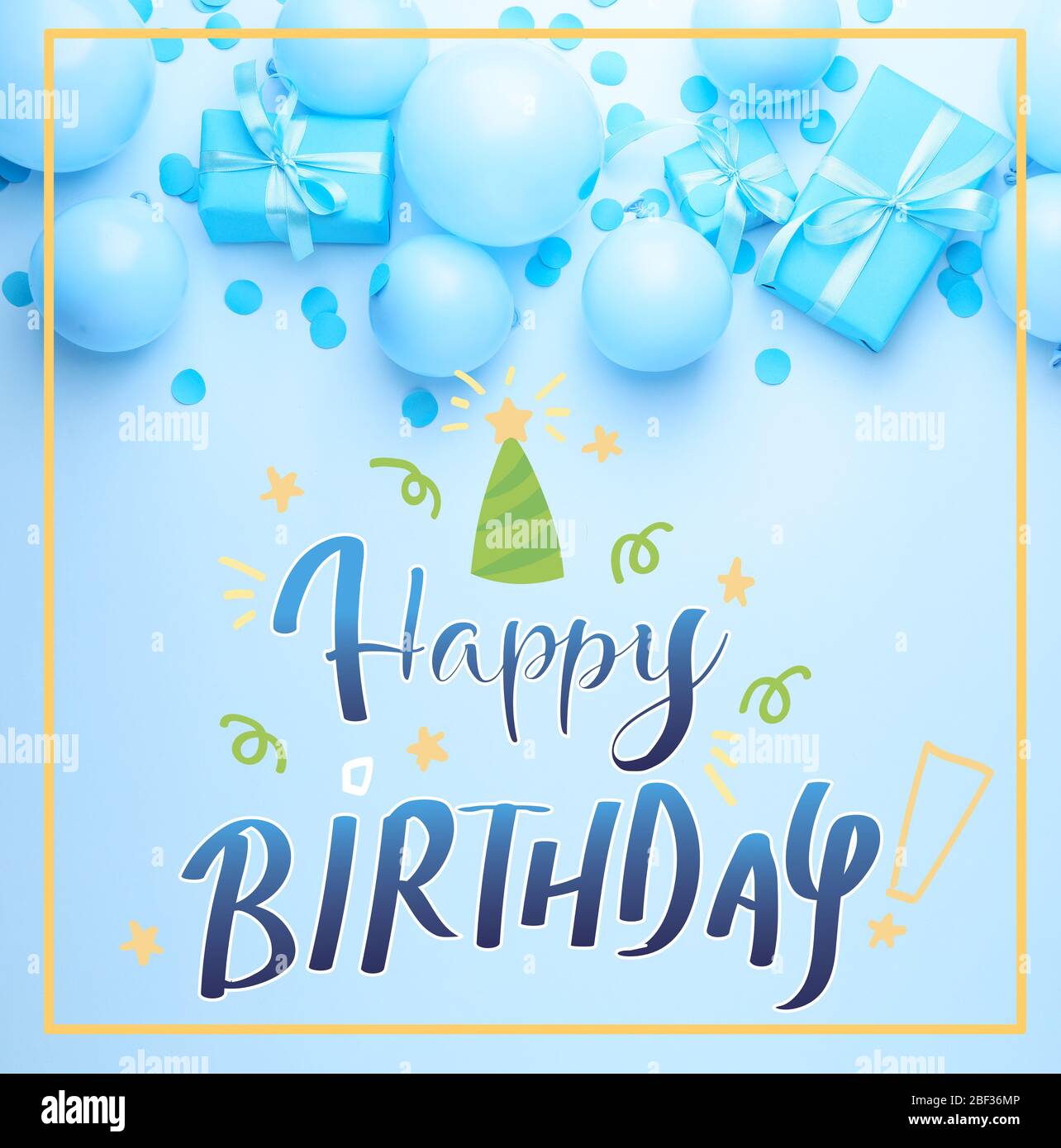 Beautiful greeting card for birthday celebration Stock Photo - Alamy