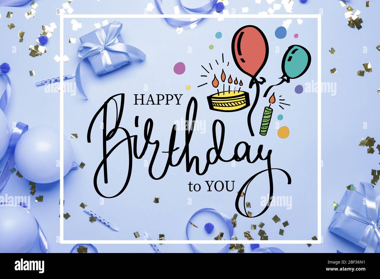 Beautiful greeting card for birthday celebration Stock Photo - Alamy