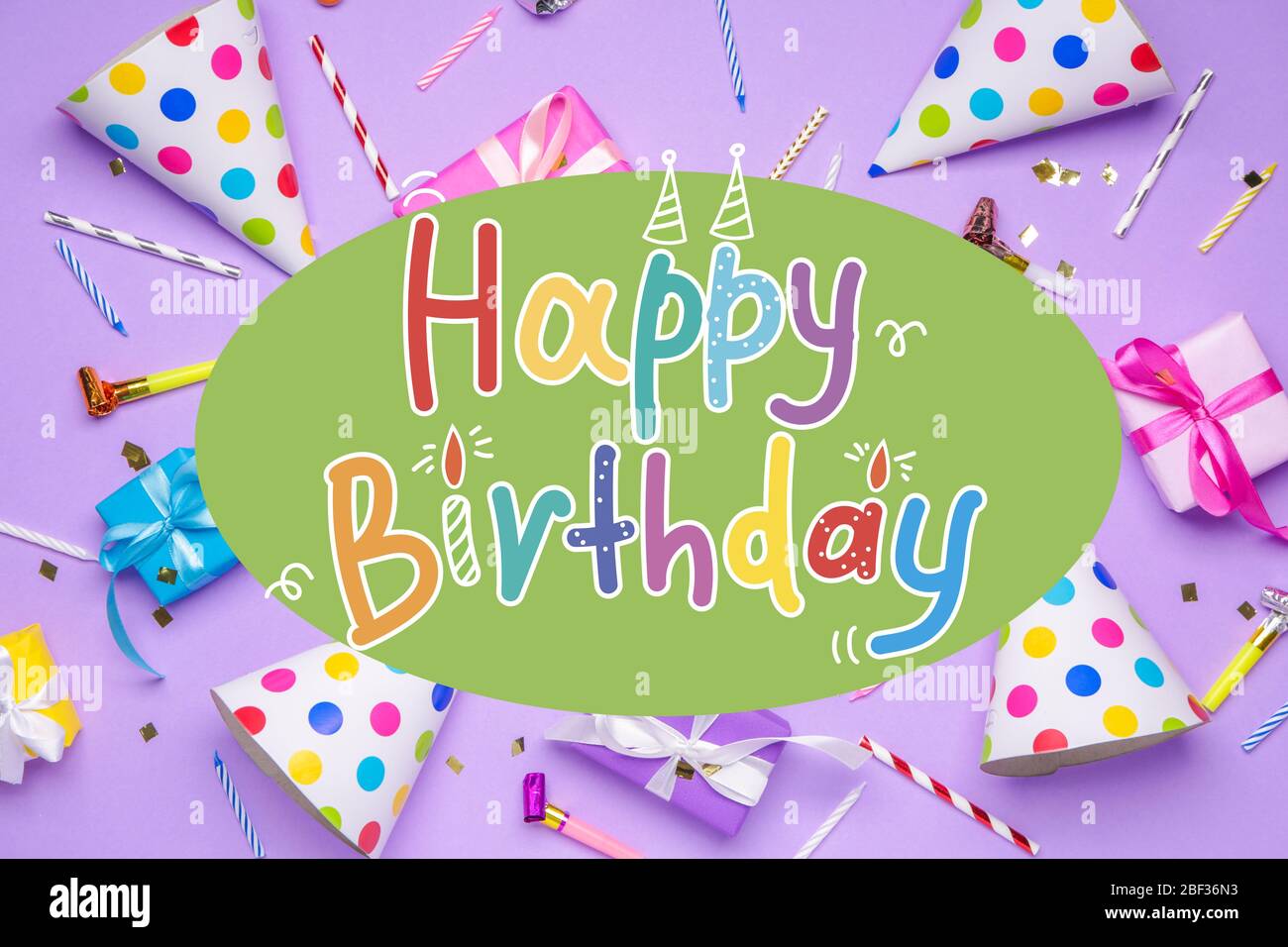 Beautiful greeting card for birthday celebration Stock Photo - Alamy