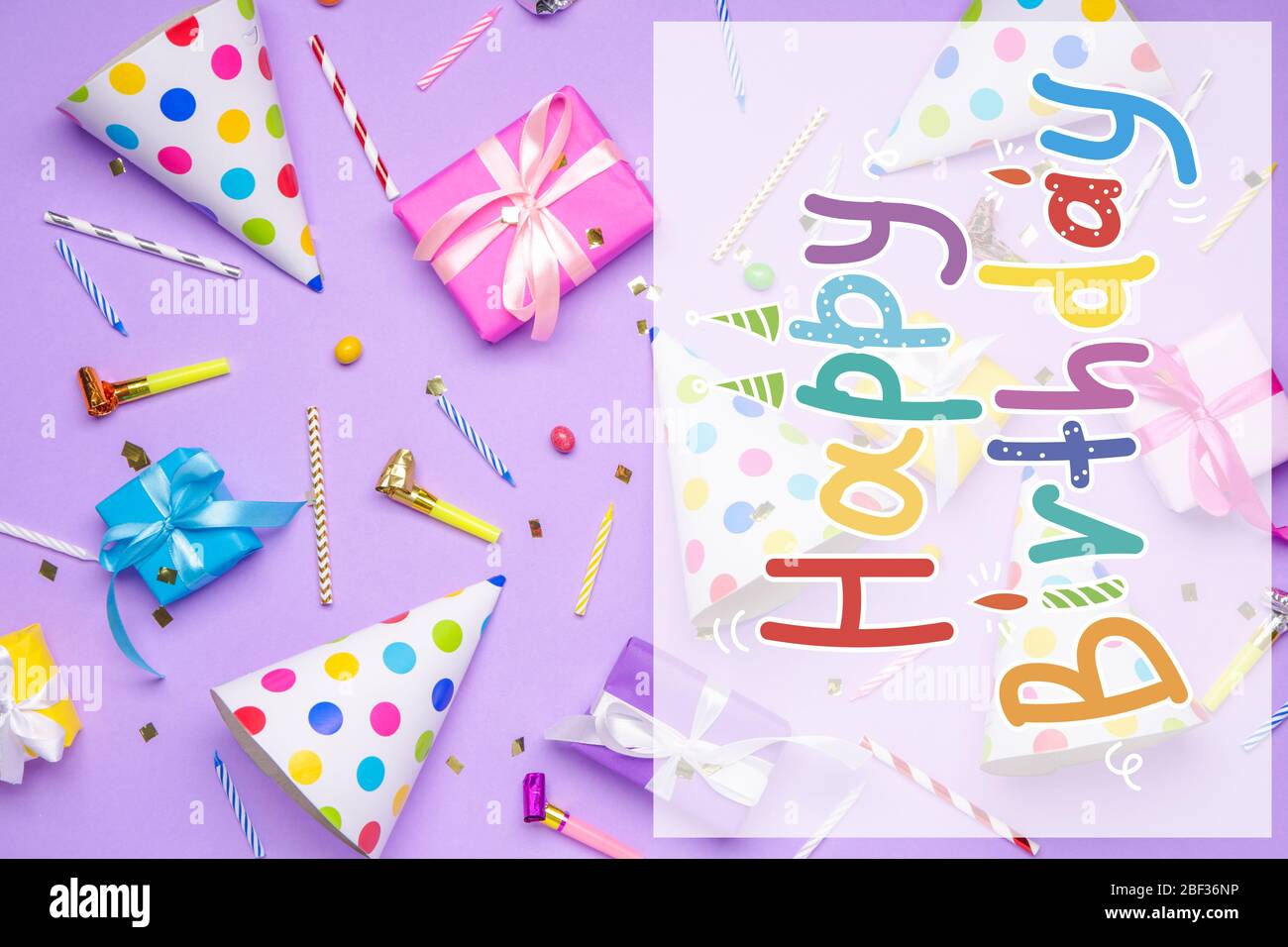 Beautiful greeting card for birthday celebration Stock Photo - Alamy