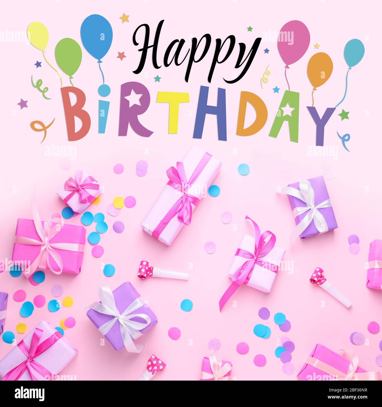 Beautiful greeting card for birthday celebration Stock Photo - Alamy