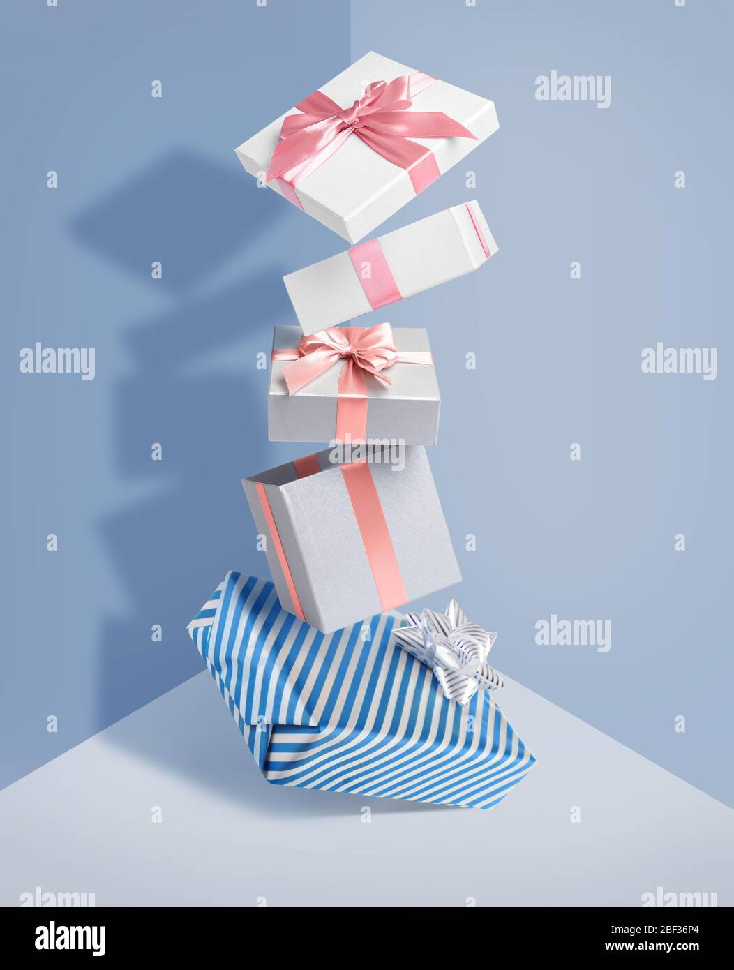 Beautiful falling gift boxes hi-res stock photography and images - Alamy