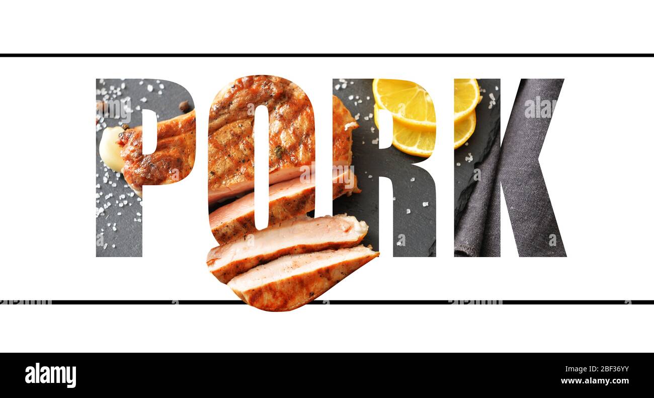Word PORK on white background Stock Photo - Alamy