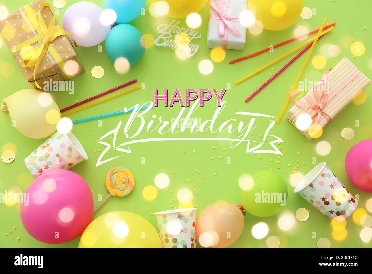 Beautiful greeting card for birthday celebration Stock Photo - Alamy