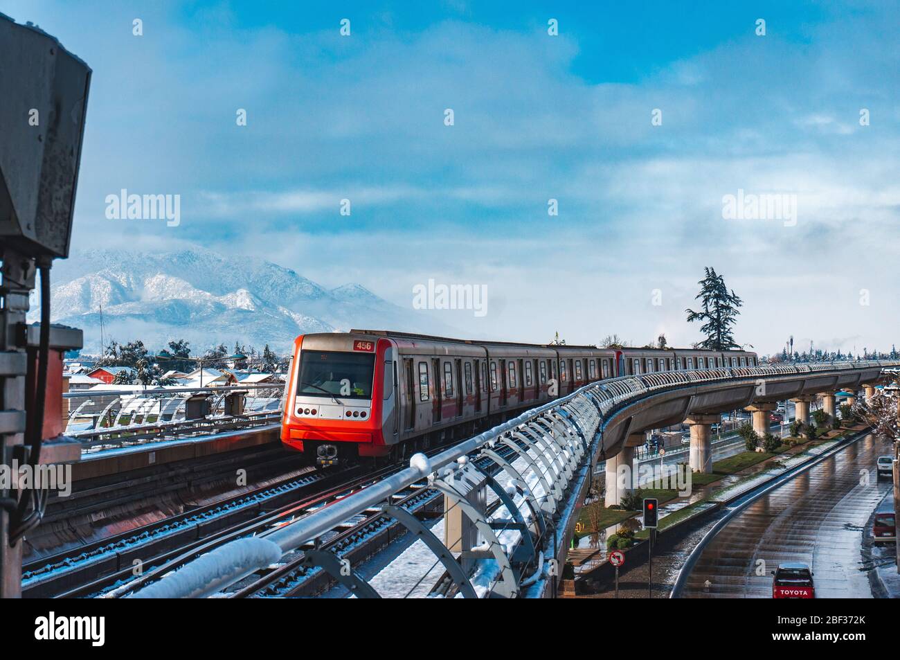 SANTIAGO, CHILE - JULY 2017: A Metro de Santiago train in Line 4 Stock ...