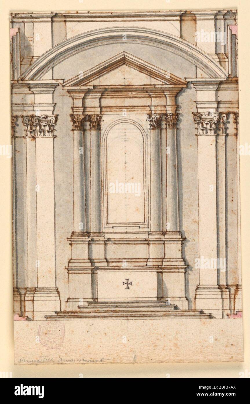 Elevation of an Altar. Vertical composition with the elevation of an ...