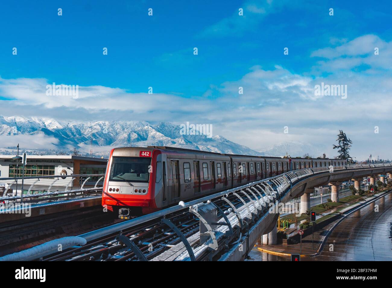 SANTIAGO, CHILE - JULY 2017: A Metro de Santiago train in Line 4 Stock ...