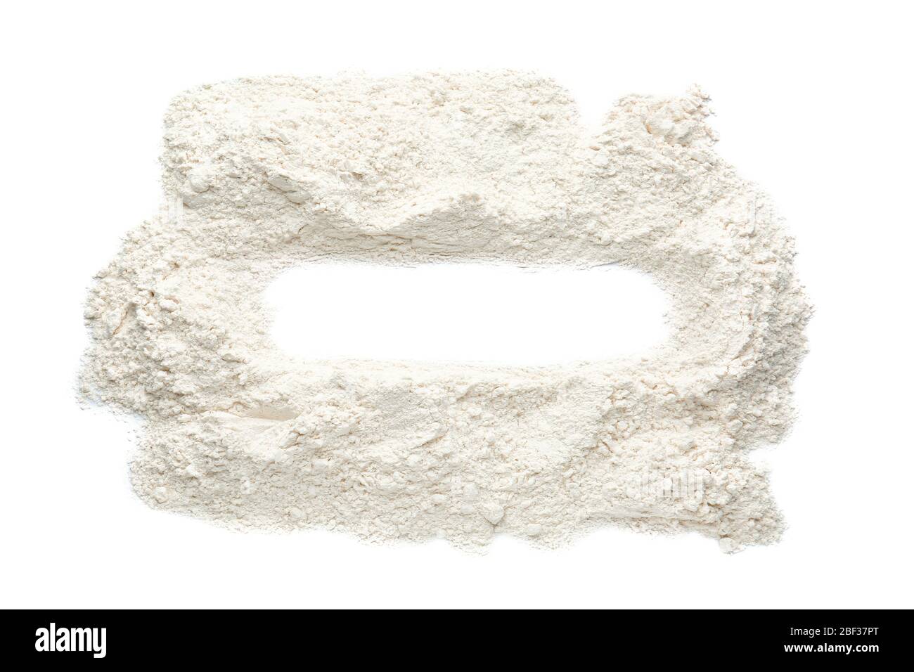 Frame made of flour on white background Stock Photo - Alamy