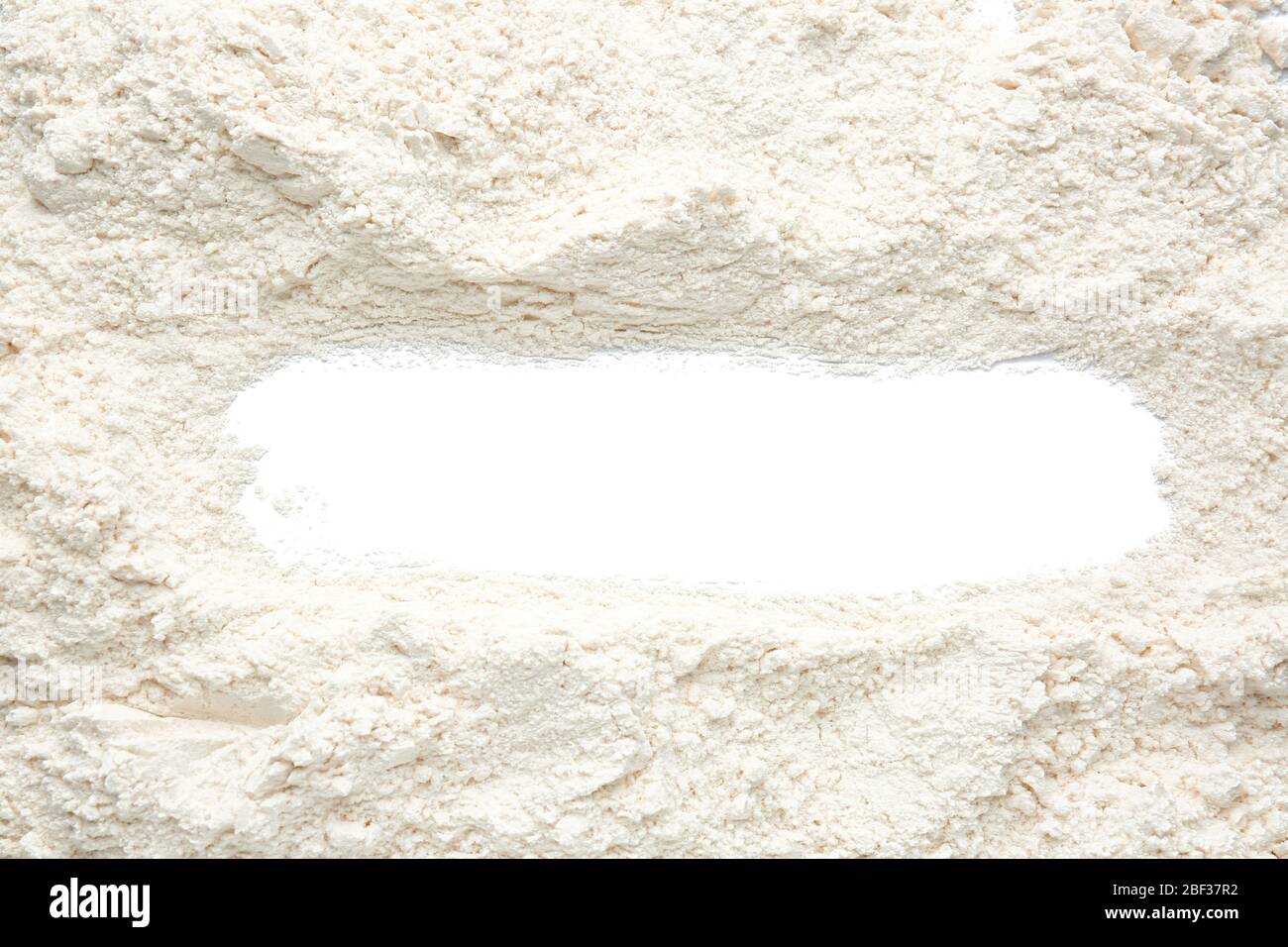 Frame made of flour on white background Stock Photo - Alamy