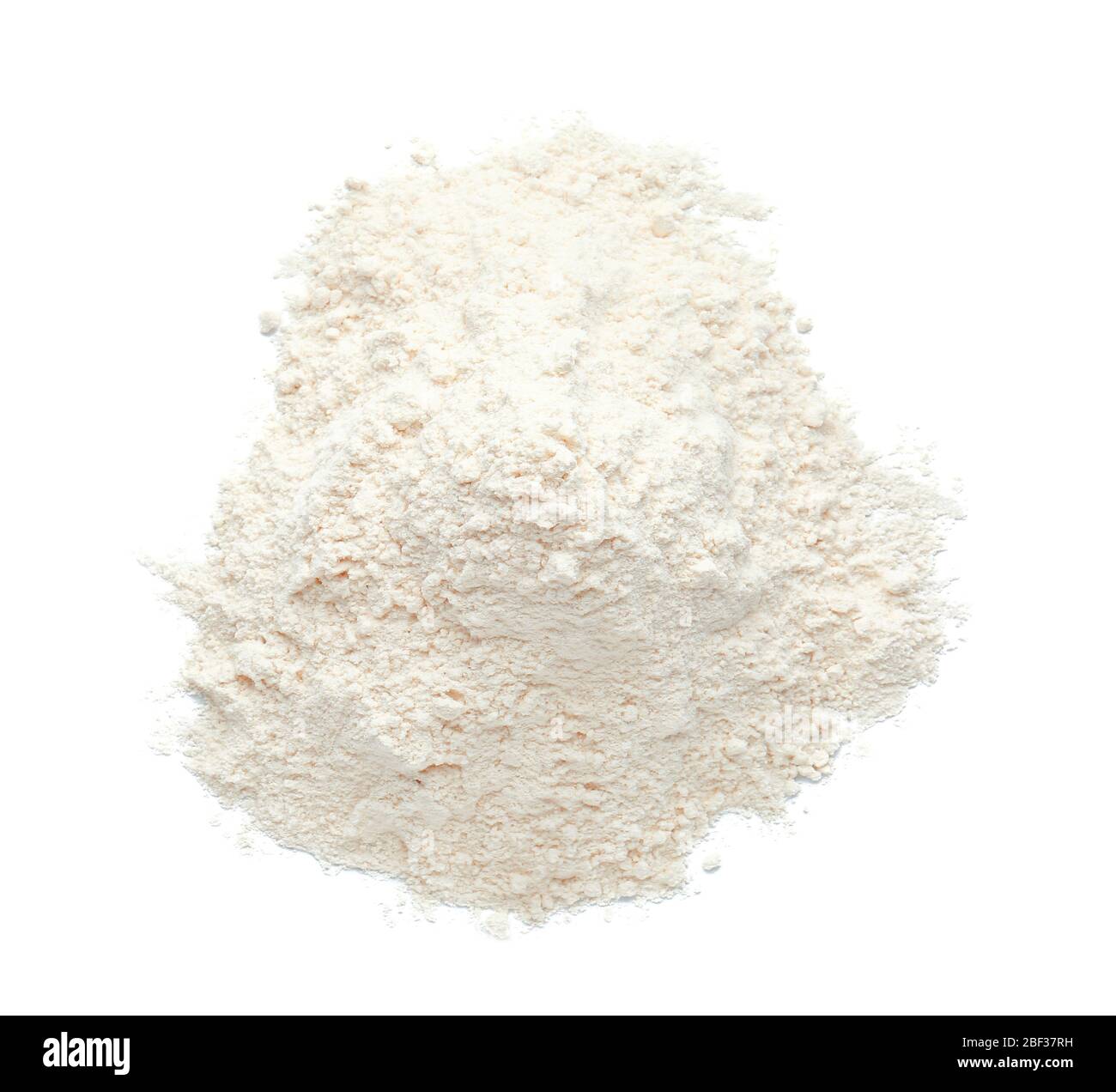 Heap of flour on white background Stock Photo - Alamy