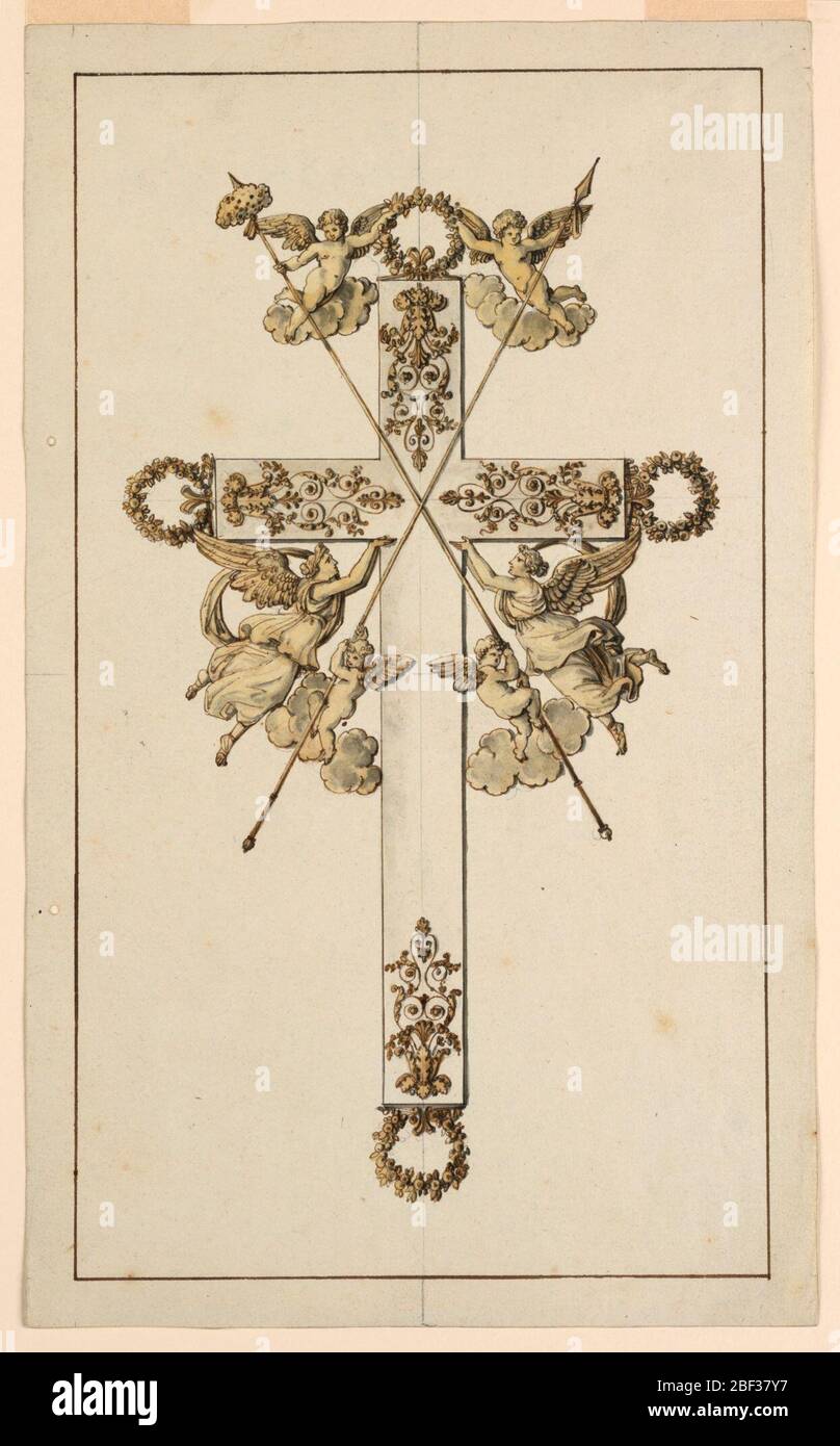 Design for a Cross. Vertical rectangle. Spear and sponge staffs are ...