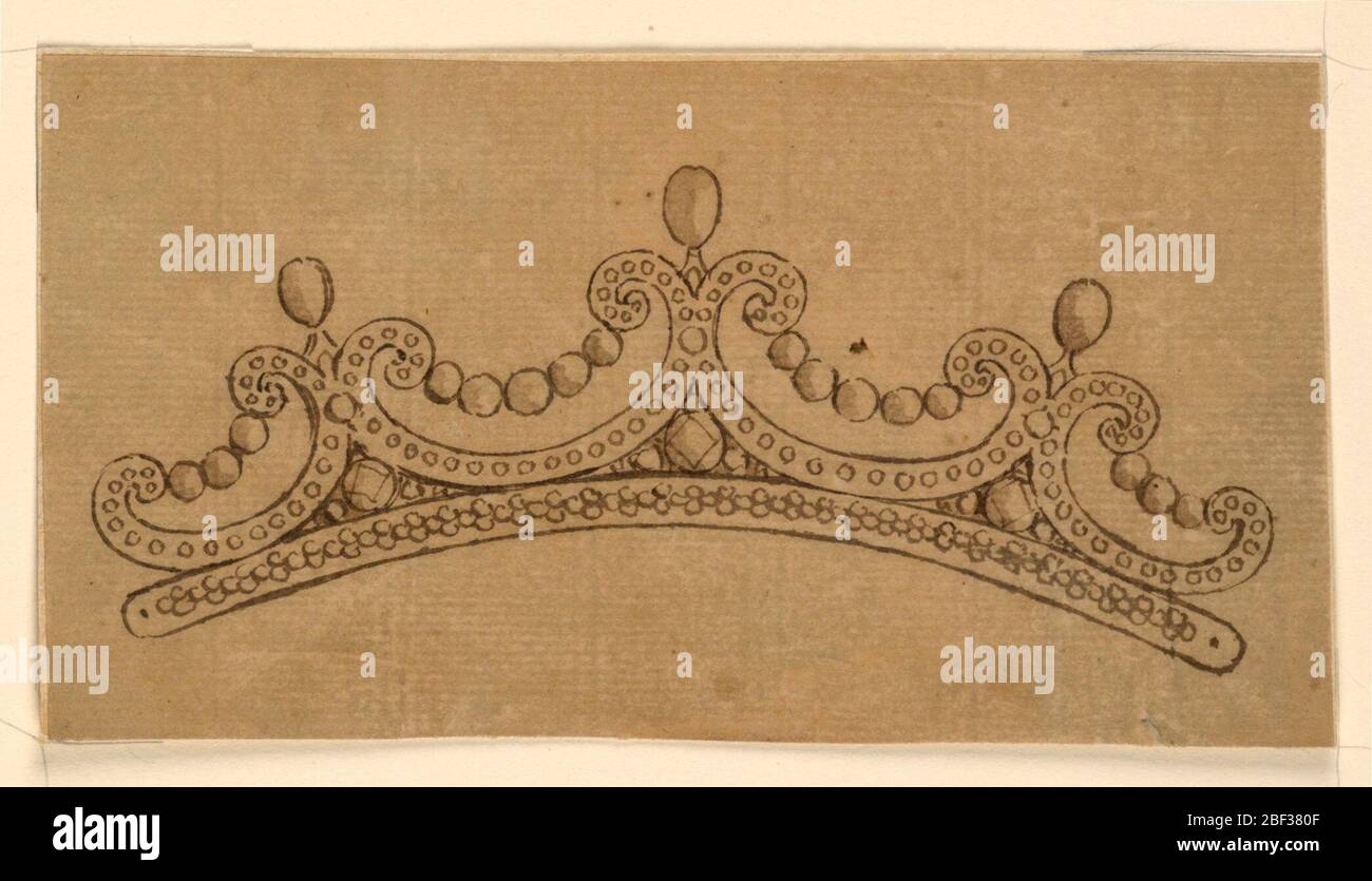 Design for a Diadem. Jewelry design for a diadem (small crown or tiara ...