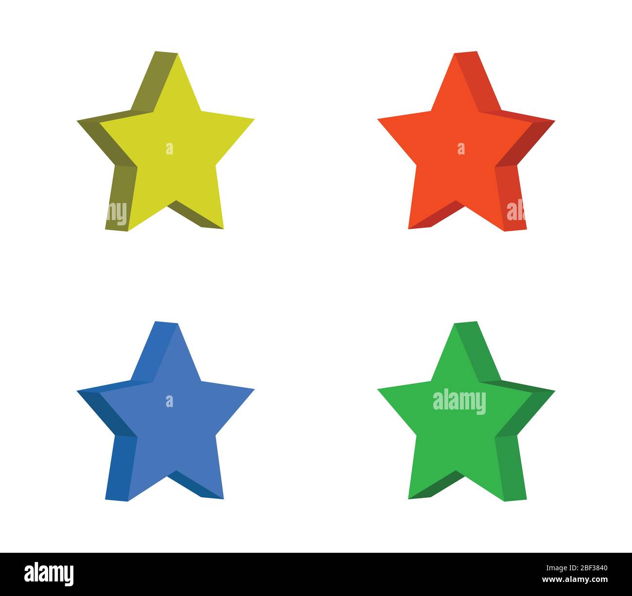 Isometric star icon illustrated in vector on a white background Stock ...