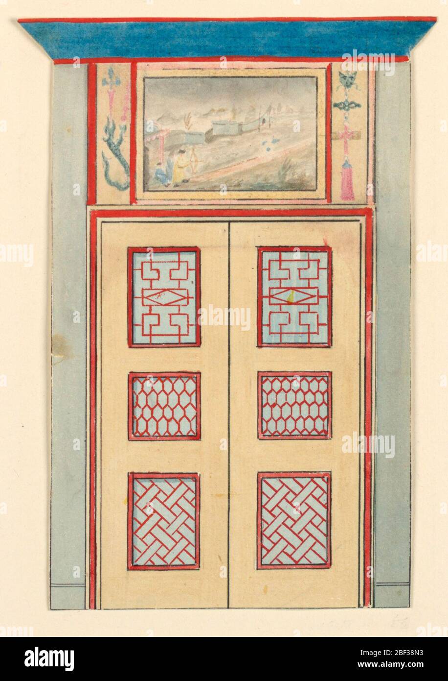 Double Door Drawing Design
