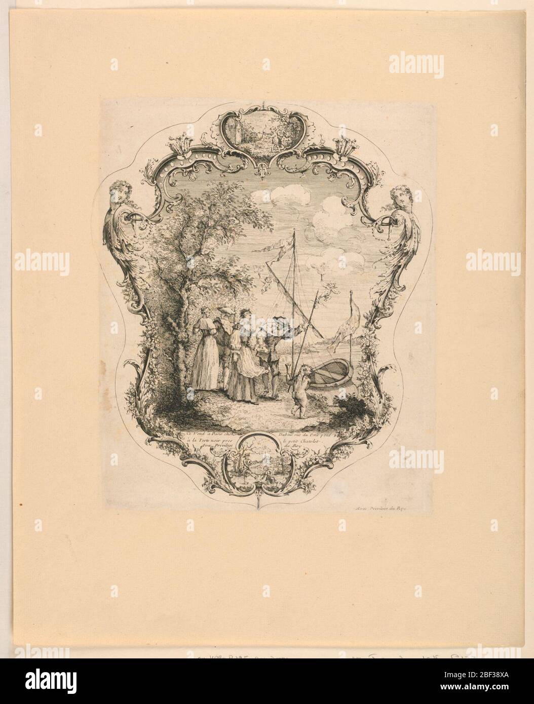 Design for Fan from crans Main. Escutcheon: The embarcation for Cythera ...